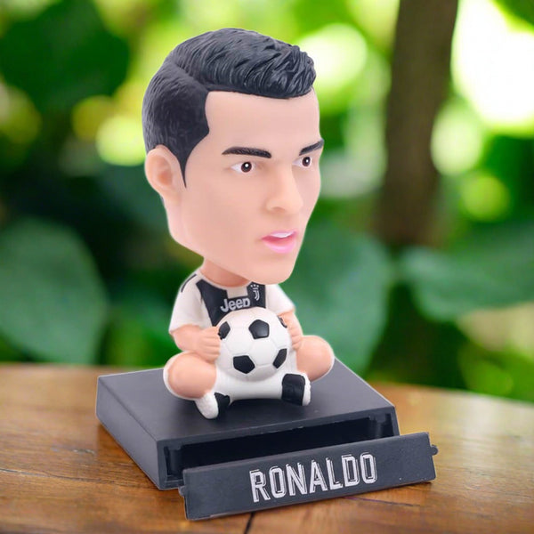 Ronaldo Bobblehead With Mobile Holder For Cars, Desk, Table | 12.5 Cm