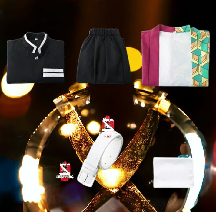 Demon Slayer Giyu Tomioka Cosplay Set Kimono Clothing Uniform Collecti