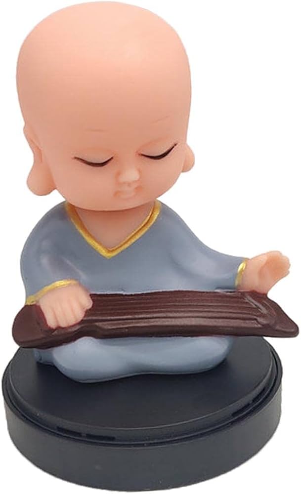 Plastic Monk Bobblehead with Perfume Disc for Car Dashboard | VEENA |A