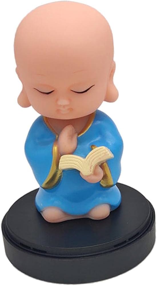 Plastic Monk Bobblehead with Perfume Disc for Car Dashboard | BOOK |AB