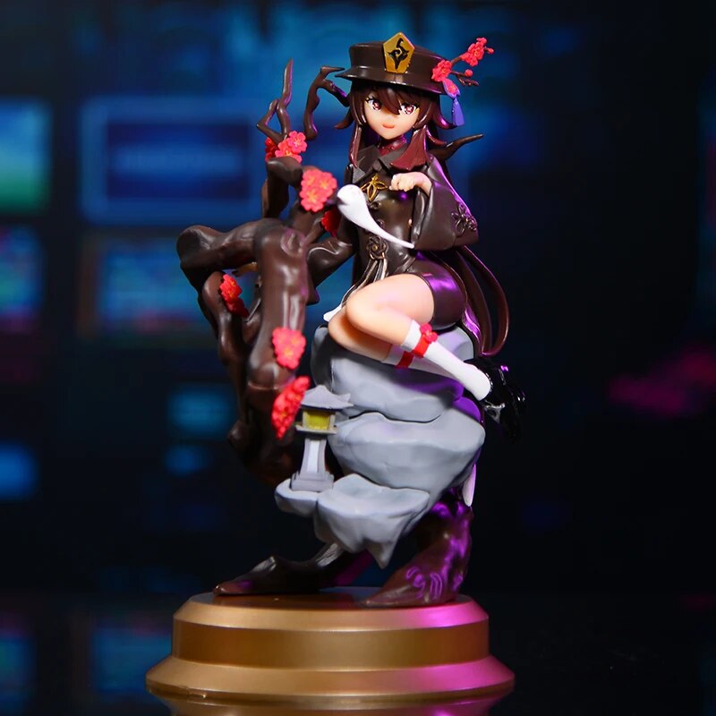 Genshin Impact Sitting Hu Tao Gaming Action Figure Waifu (23 Cm)