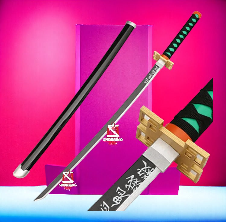 Demon Slayer Muichiro Tokito Blade Wooden Katana for Cosplay Sword (10