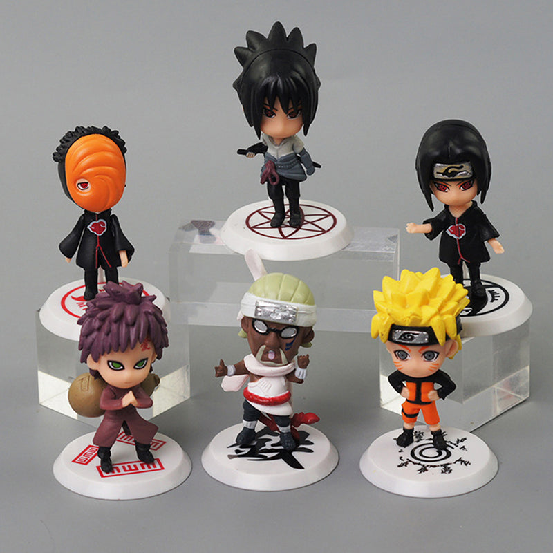 Naruto Akatsuki & Killer Bee Small Set of 6 Action Figures | PVC Anime