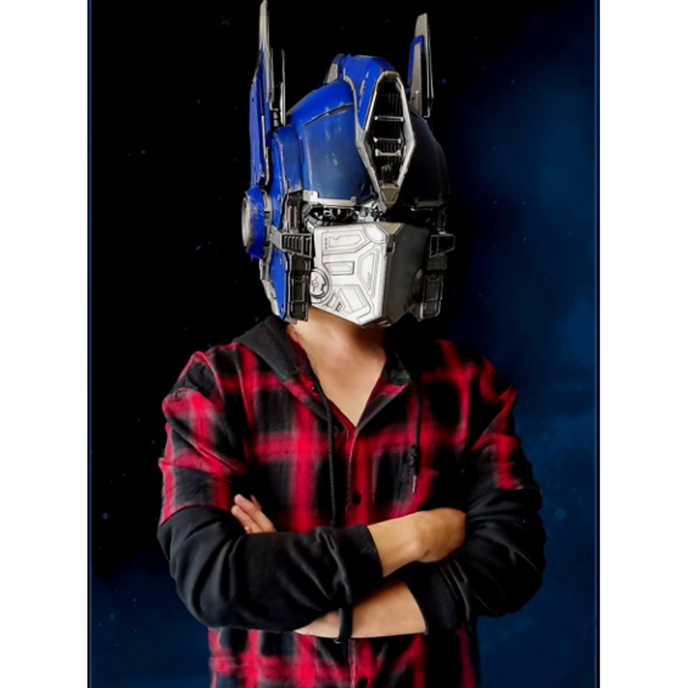 Transformers Optimus Prime Helmet | Voice-Controlled with Lights & Sou